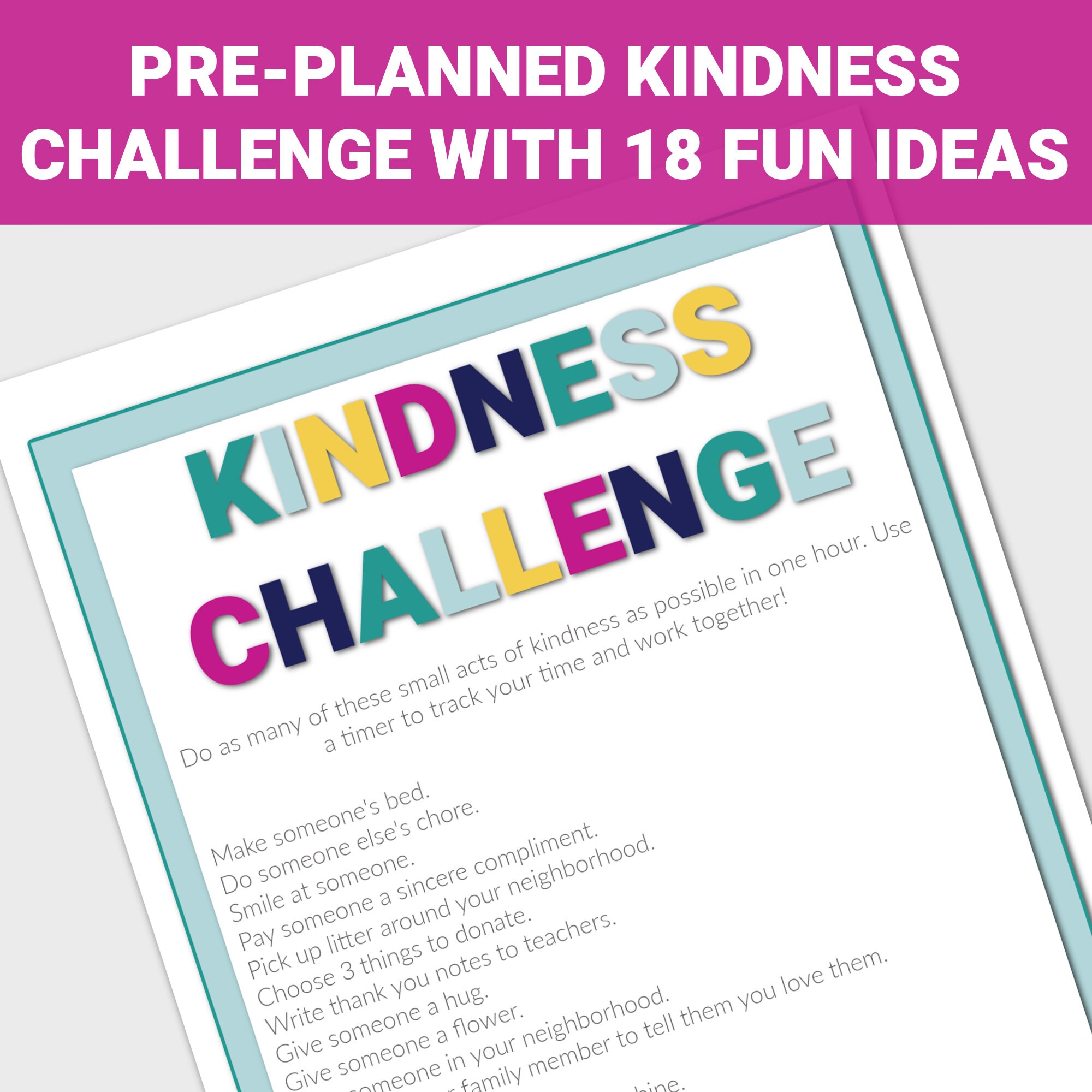 Kindness Challenge for Kids, Family Kindness Challenge, Kindness ...