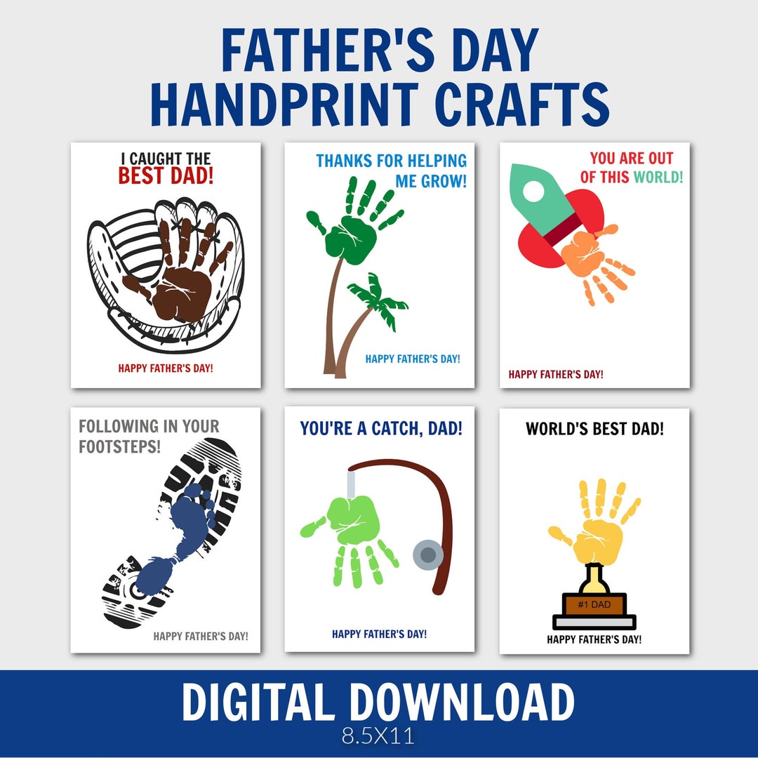 Father's Day Handprint Art, Handprint Keepsake, Handprint Craft ...