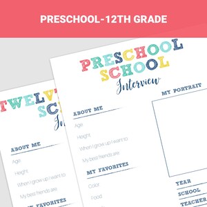 Kids Memory Box Questionnaire, Preschool-12th Grade Interview Pages ...