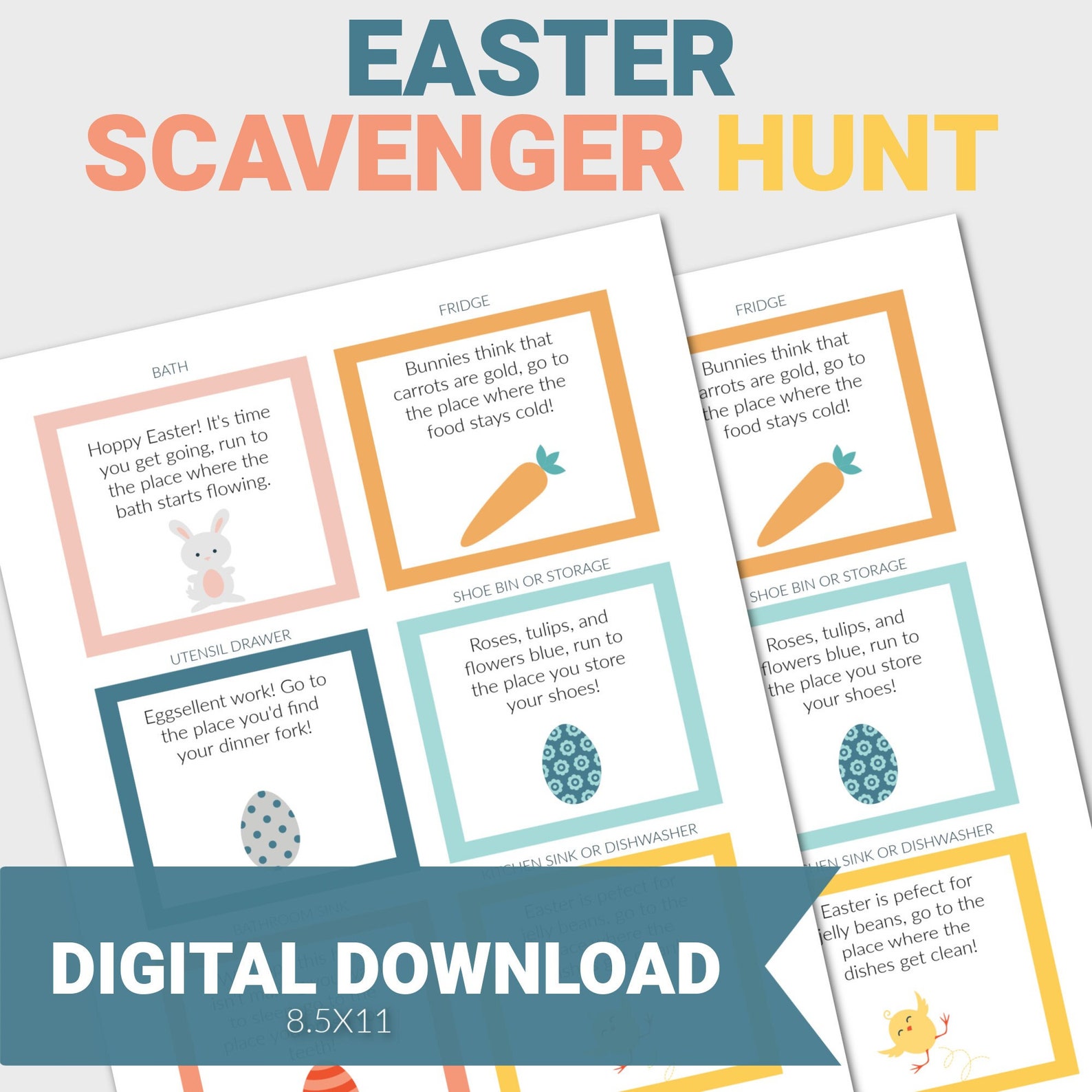 Easter Scavenger Hunt for Kids Indoor Easter Treasure Hunt - Etsy