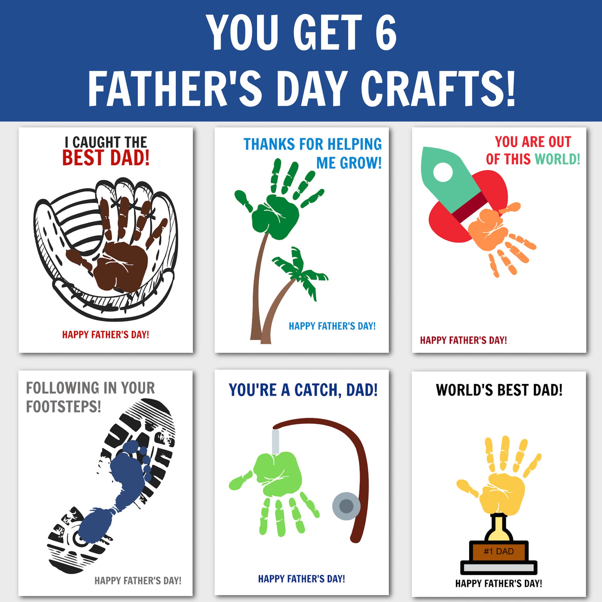 Father's Day Handprint Art, Handprint Keepsake, Handprint Craft ...