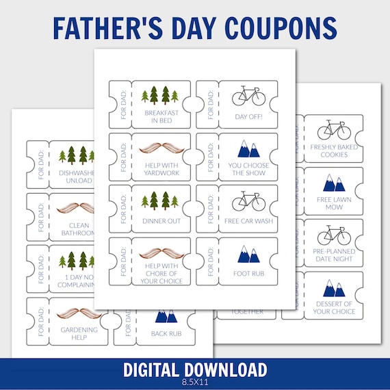 Father's Day Coupon Book Printable Editable Father's - Etsy