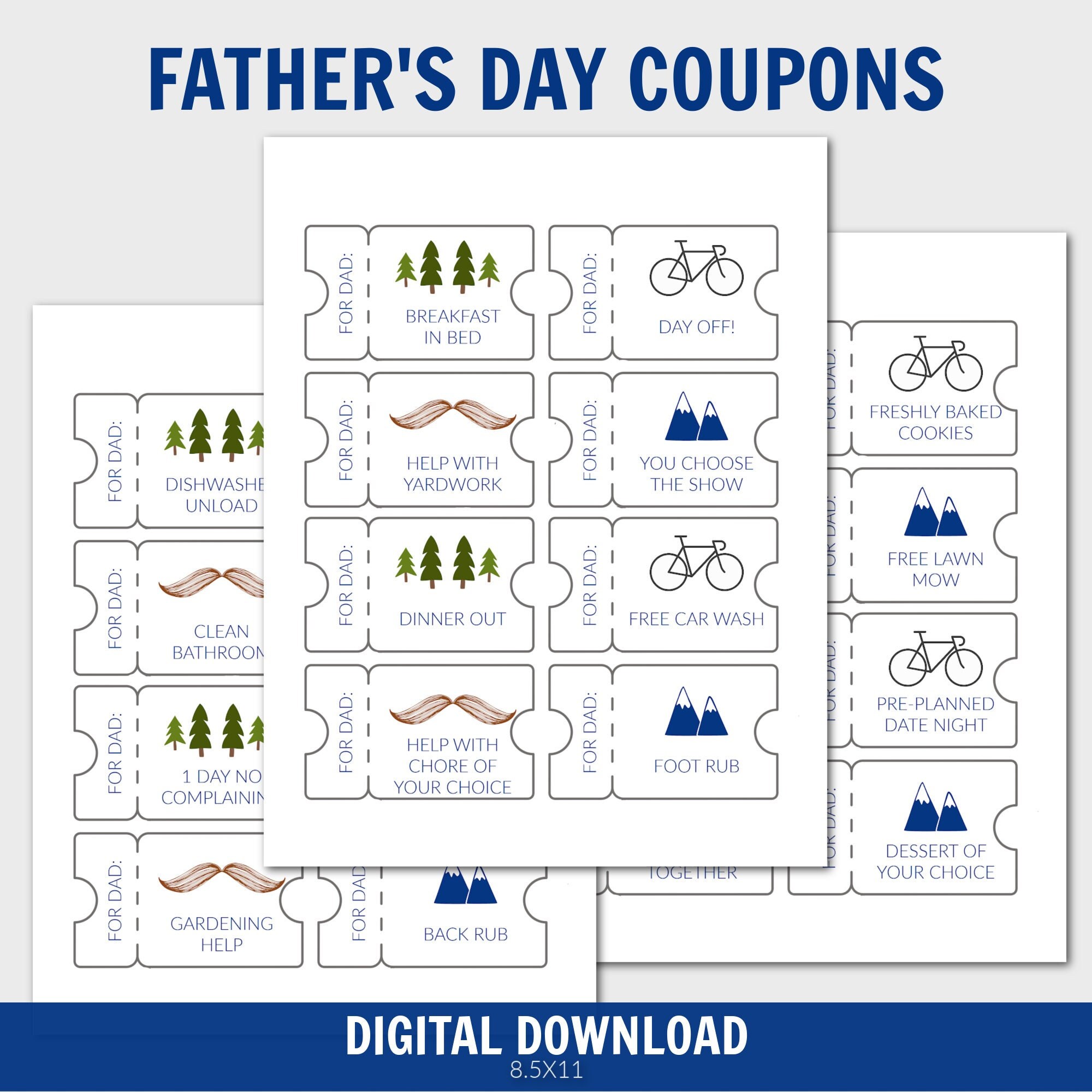 Father's Day Coupon Book, Printable Editable Father's Day Coupons ...