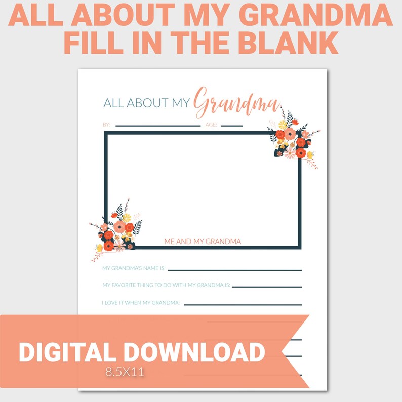 All About My Grandma, Mother's Day Printable, Mother's Day Activity ...