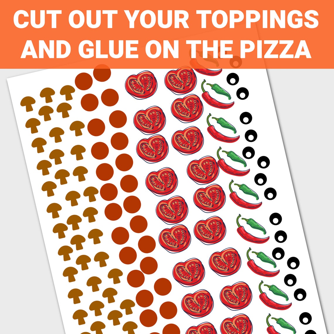 Printable Make Your Own Pizza Activity, Cut and Paste Printable, Pizza ...