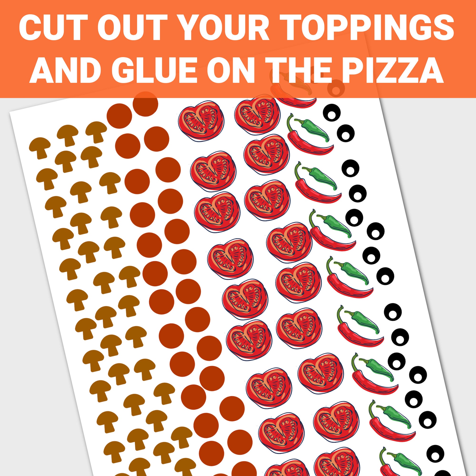 Printable Make Your Own Pizza Activity, Cut and Paste Printable, Pizza ...