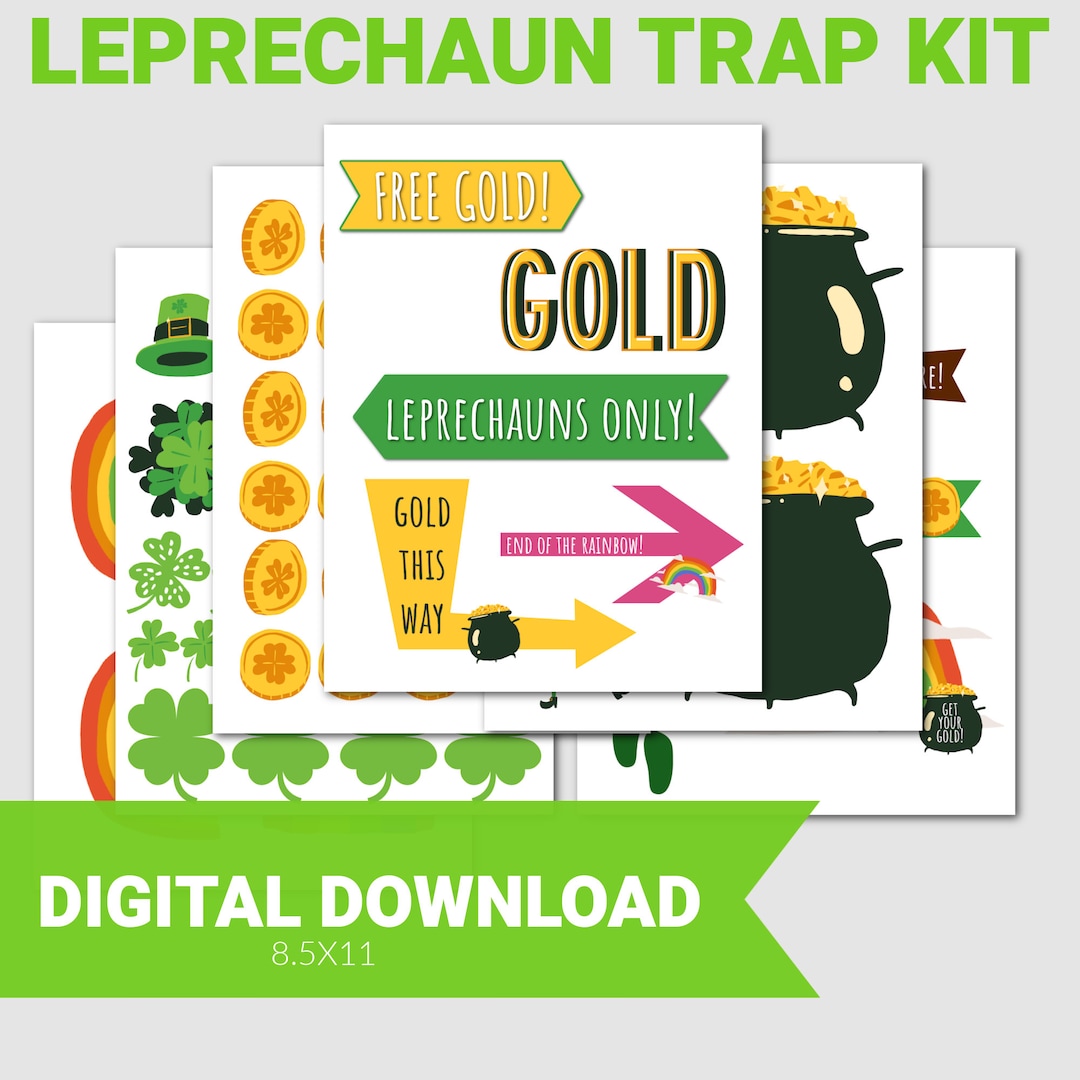 Leprechaun Trap Printable for St. Patrick's Day, DIY Leprechaun Trap ...