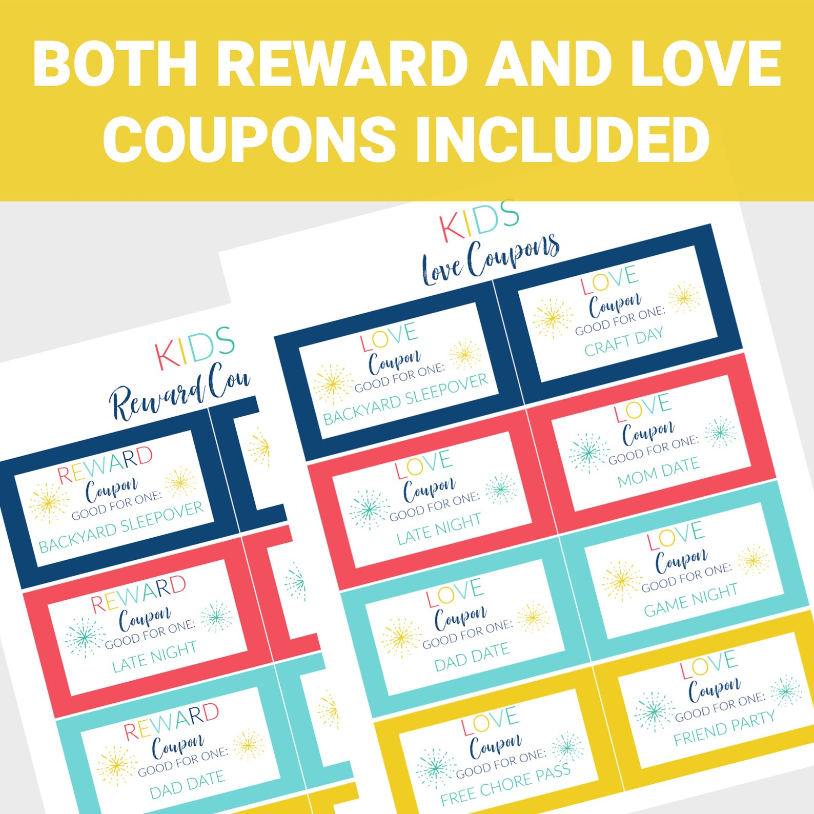 Printable Kids Reward Coupons, Love Coupons for Kids, Coupons for Kids ...