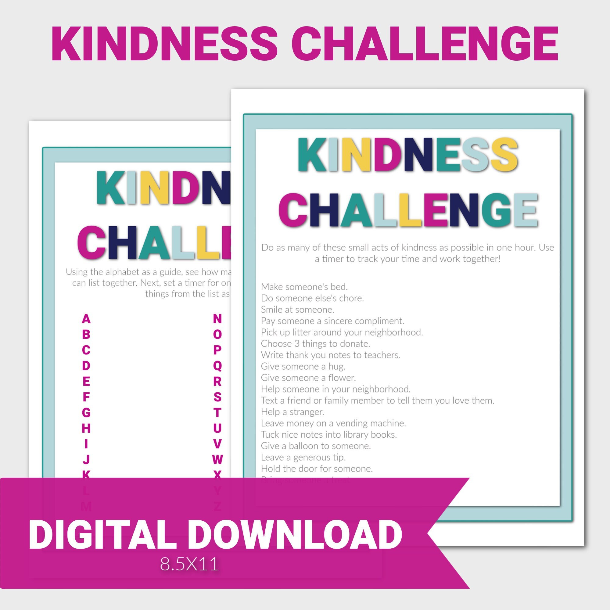 Kindness Challenge for Kids, Family Kindness Challenge, Kindness ...