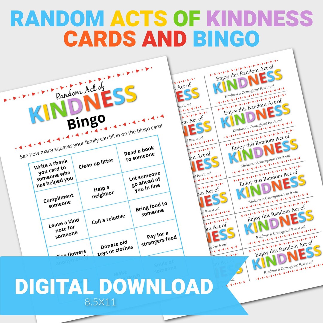 Random Acts of Kindness Cards, Random Acts of Kindness Printable, RAOK ...
