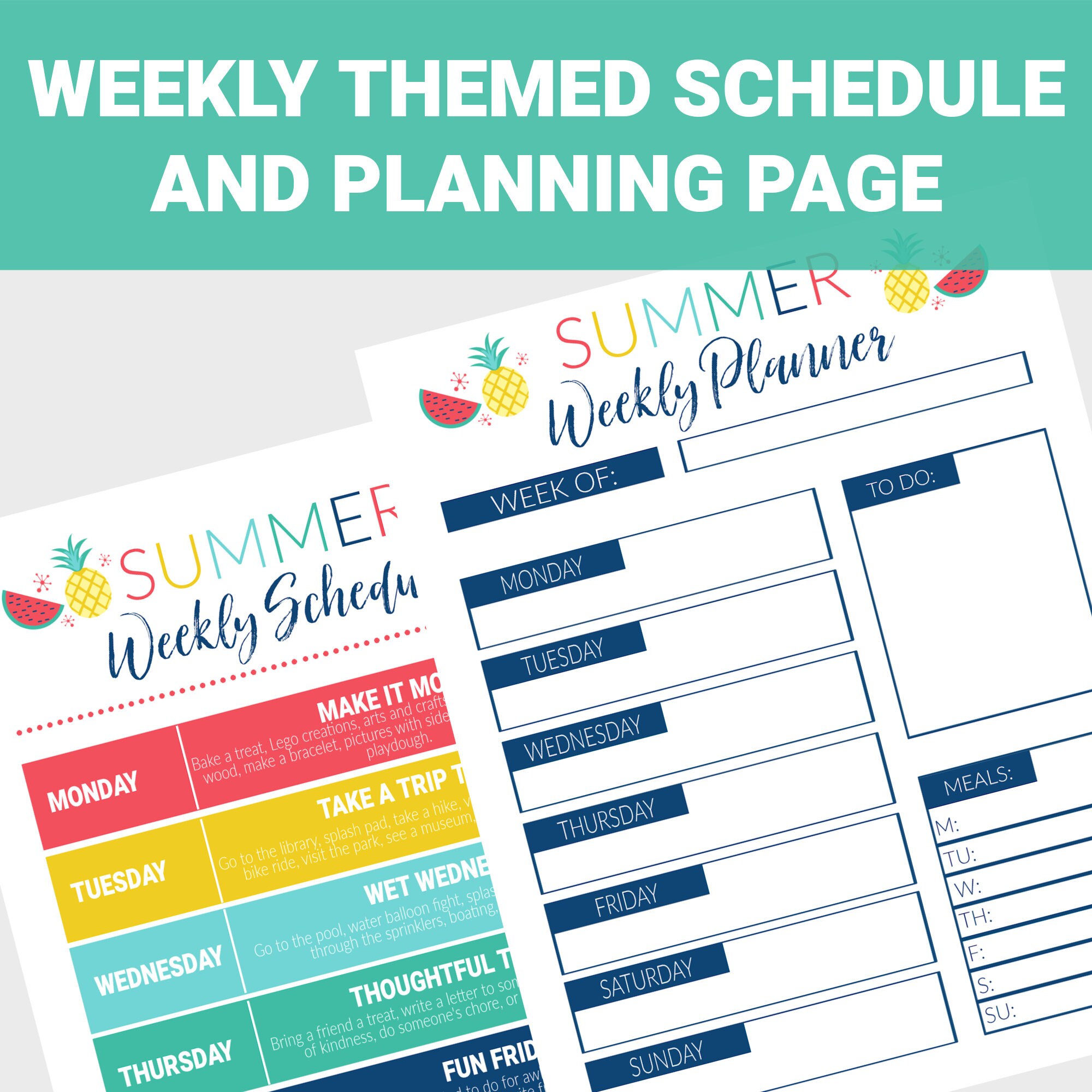Kids Summer Schedule, Kids Schedule, Summer Calendar, Editable PDF ...