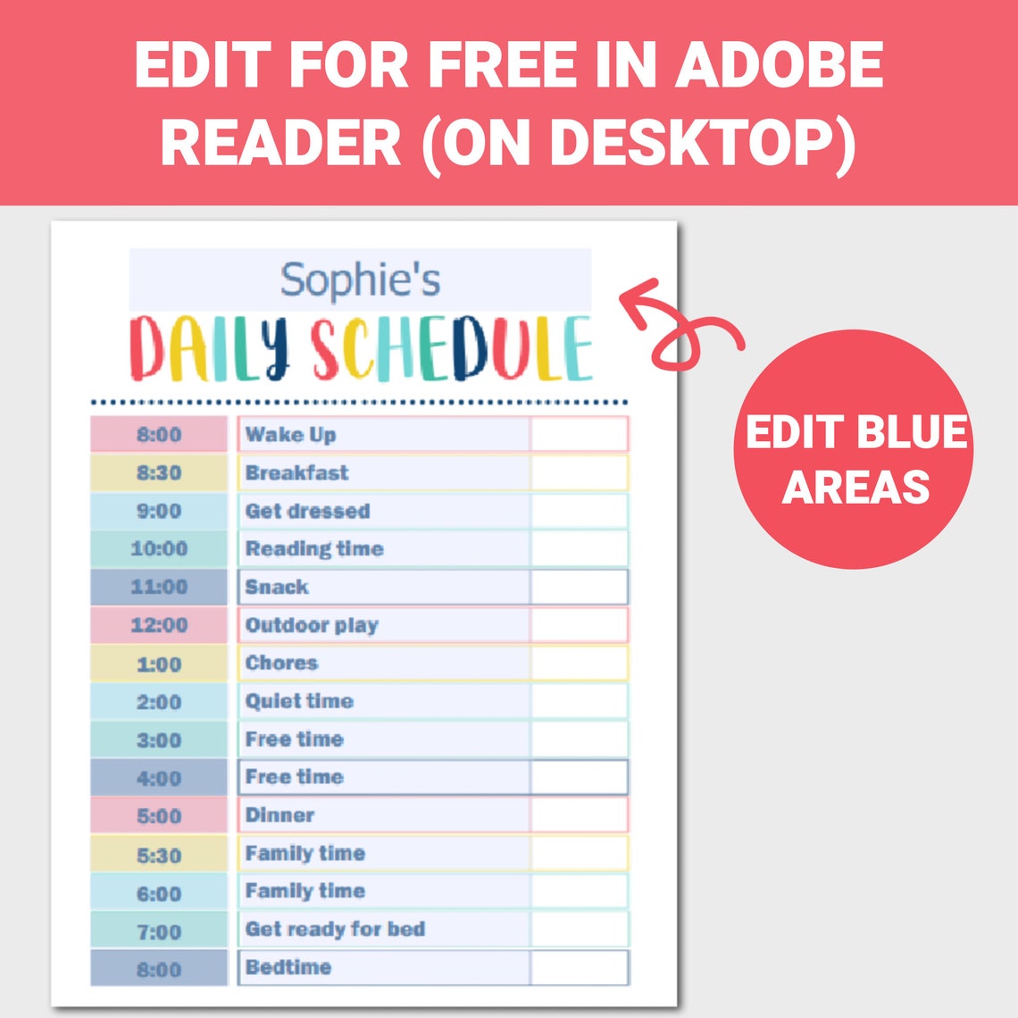 Kids Daily Schedule Template Homeschool Daily Routine - Etsy