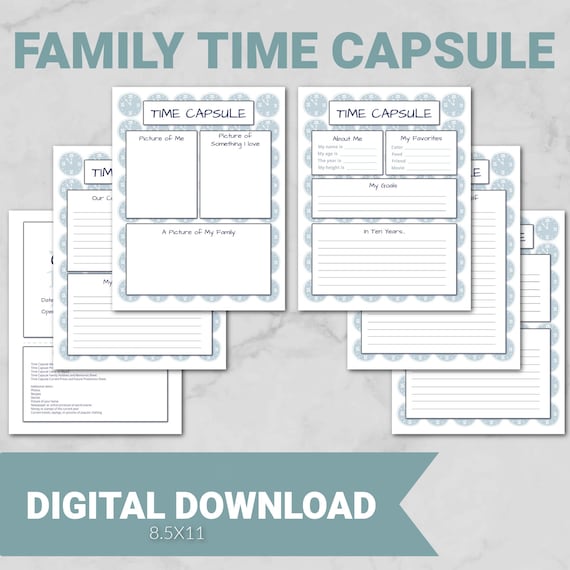 Family Time Capsule Printable Time Capsule Activity Digital - Etsy