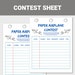 Paper Airplane Contest Judging Sheet, Print and Fold Paper Airplane ...