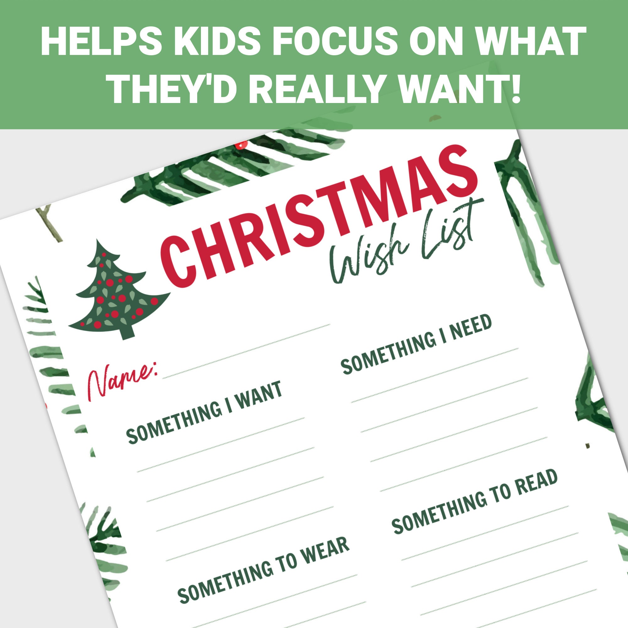 Kids Christmas Wish List, 5 Gift Rule, Want Need Wear Read, Christmas ...