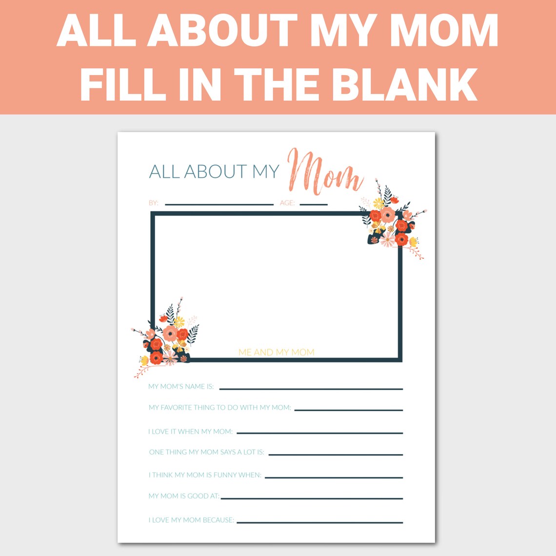 Mother's Day Printable Bundle Mother's Day Floral | Etsy