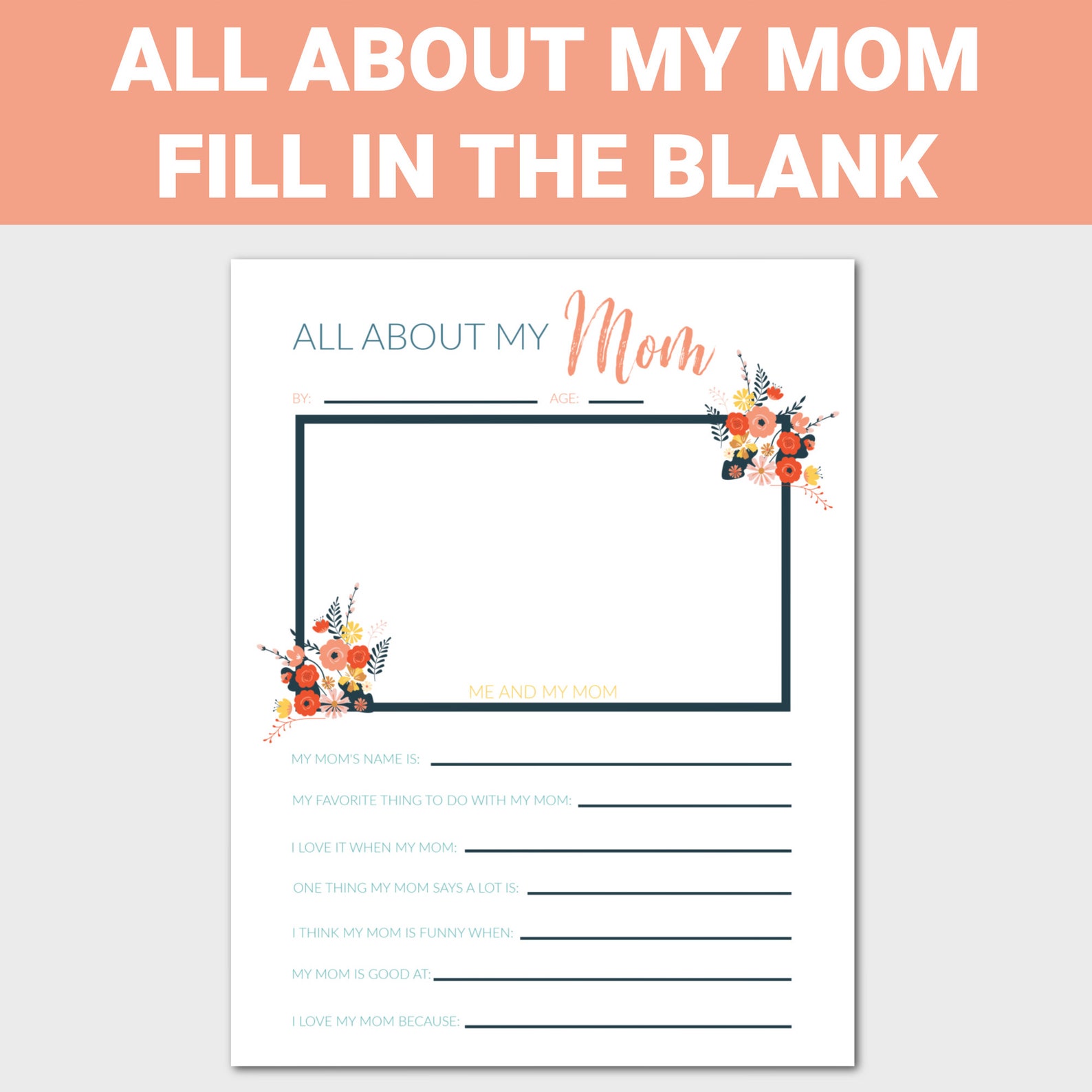 Mother's Day Printable Bundle Mother's Day Floral | Etsy