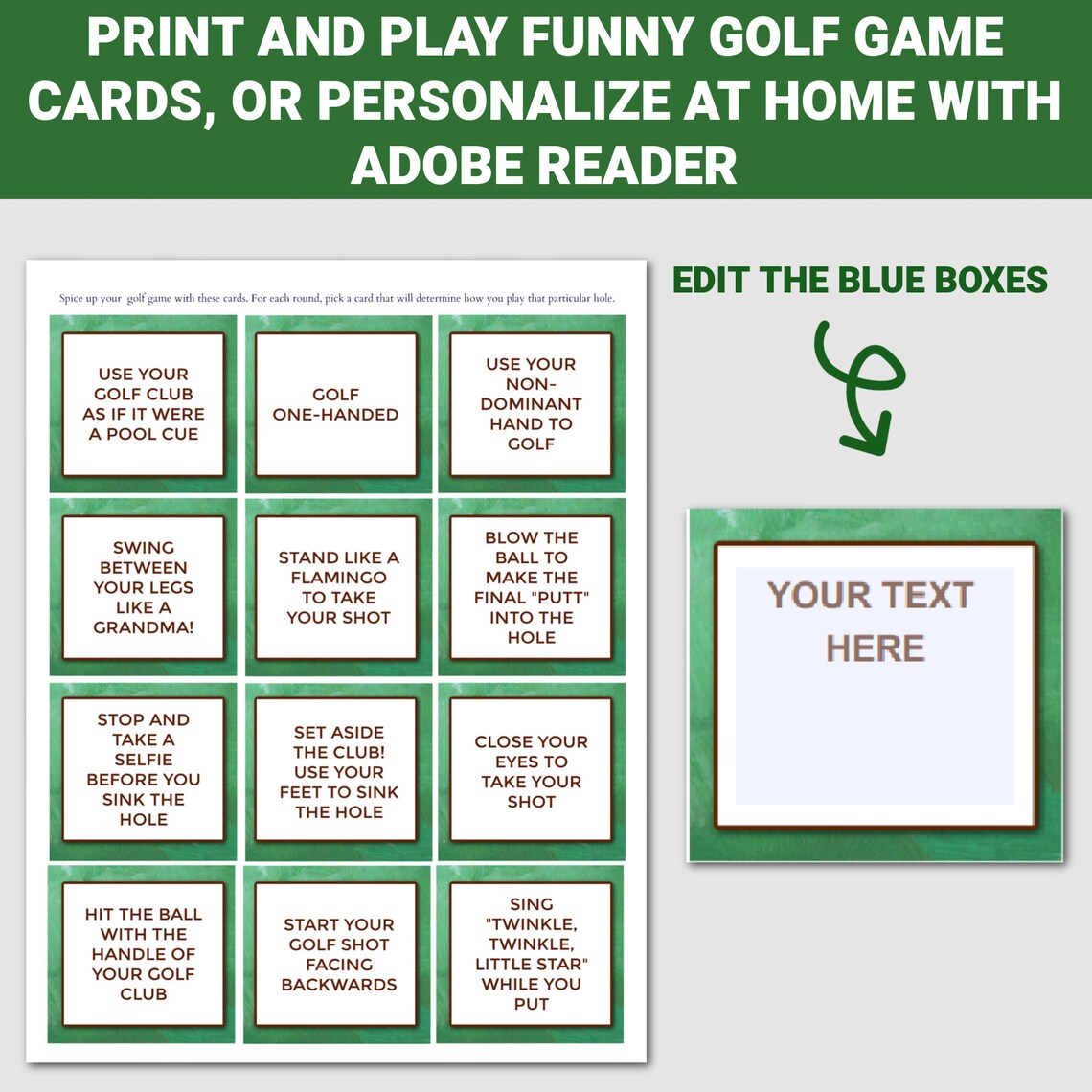 Editable Mini Golf Scorecard, Golf Party Scorecard, Golf Birthday, Golf ...