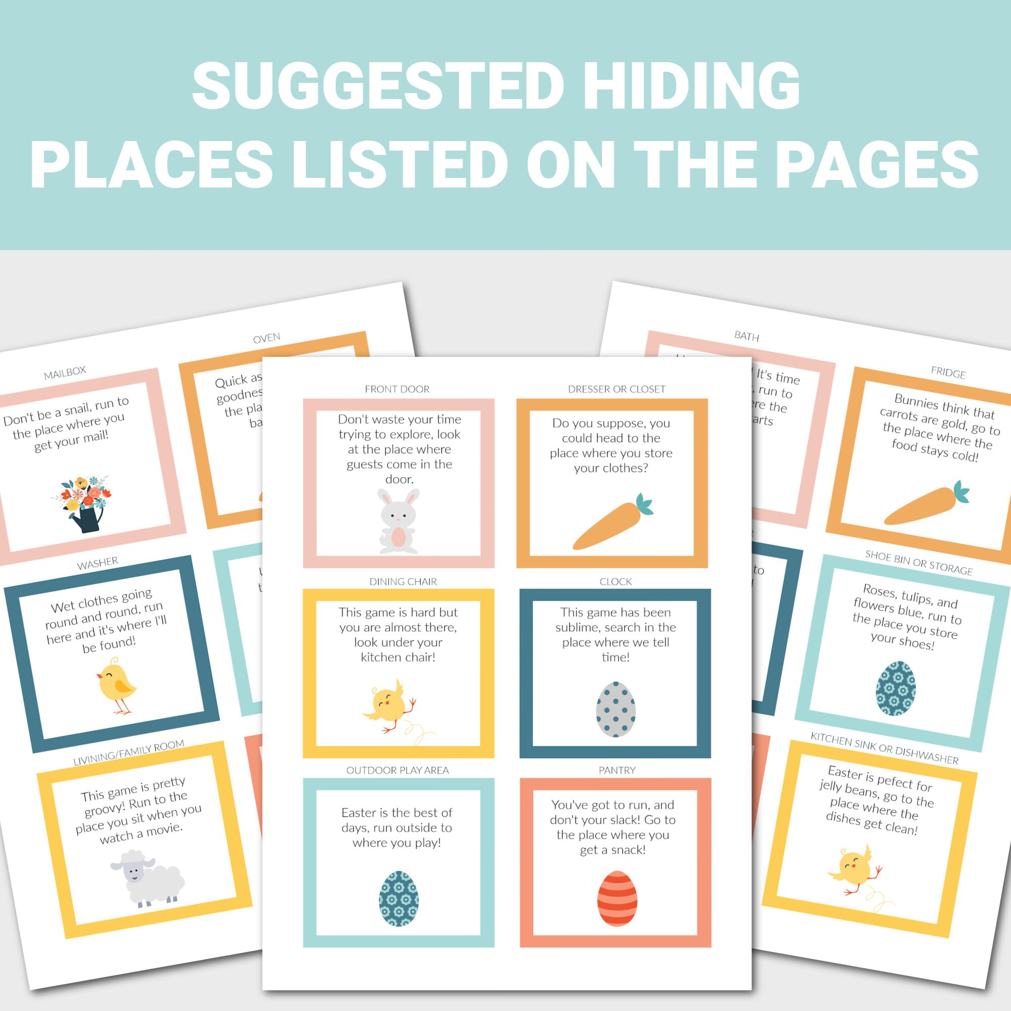 Easter Scavenger Hunt for Kids, Indoor Easter Treasure Hunt, Easter ...