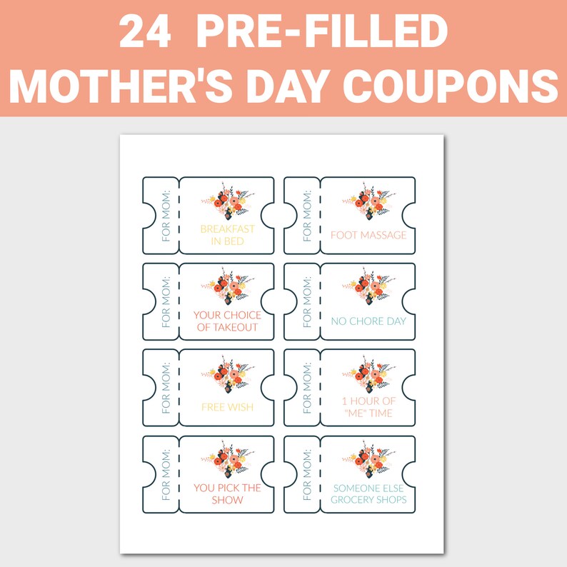 Mother's Day Printable Bundle, Mother's Day Floral Handprint Craft, All ...