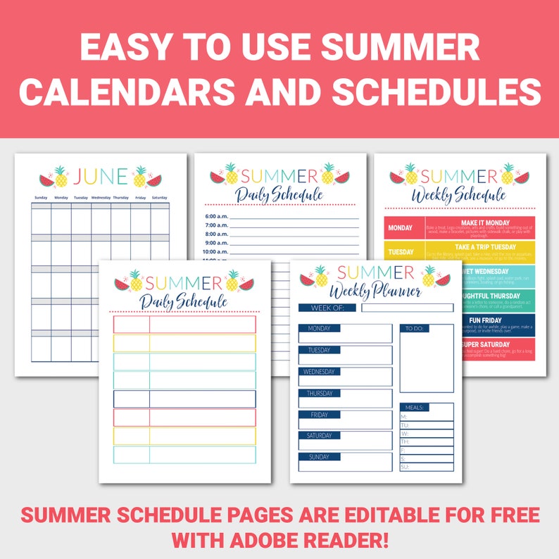 Summer Activity Planner, Activity Planner for Kids, Summer Planner ...
