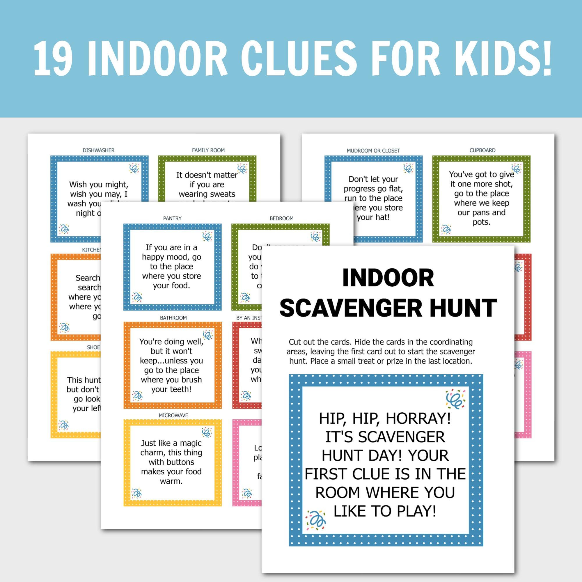 Kids Indoor Scavenger Hunt, Treasure Hunt for Kids, Treasure Hunt ...