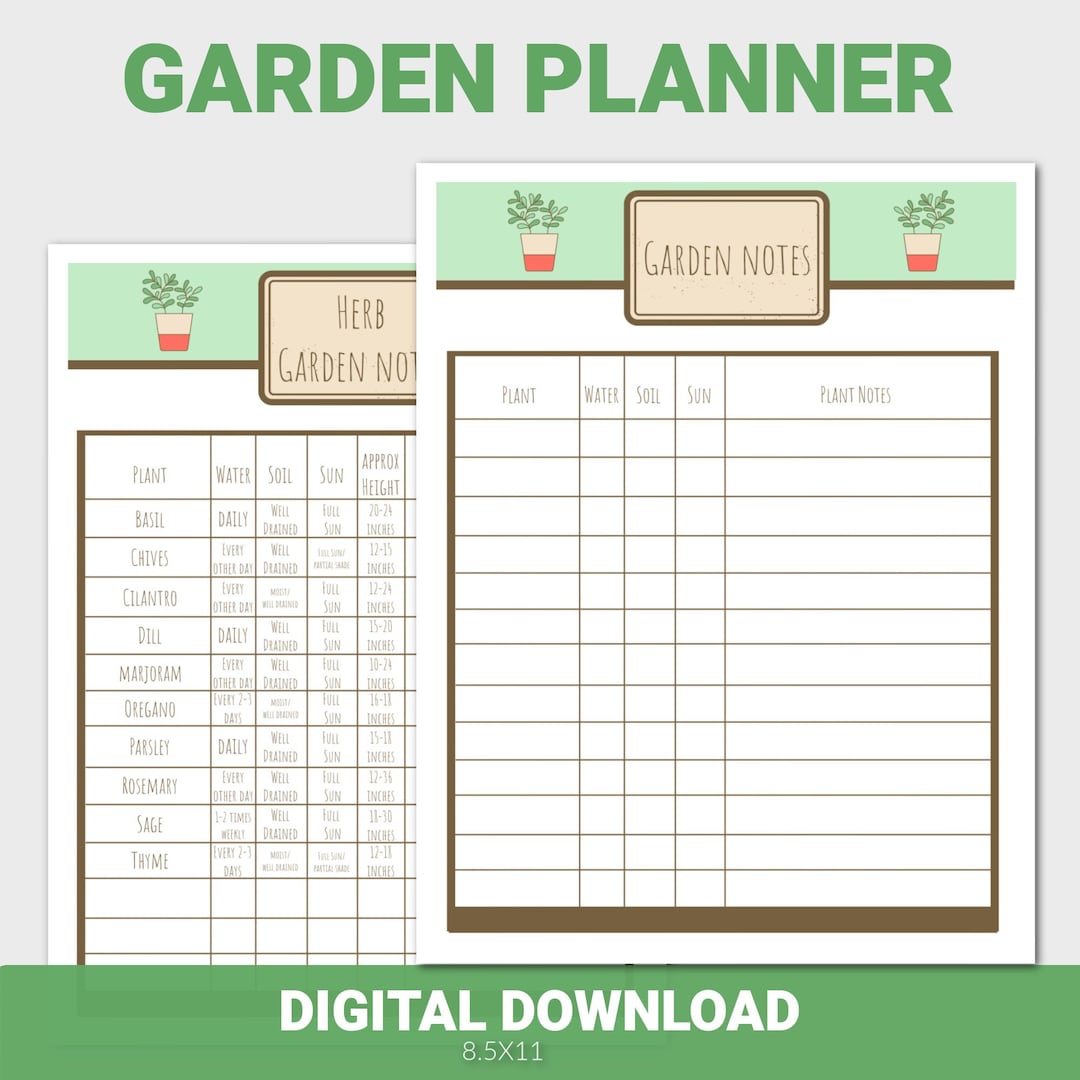 Garden Planner and Tracker, Garden Notes, Garden Planner for Kids ...
