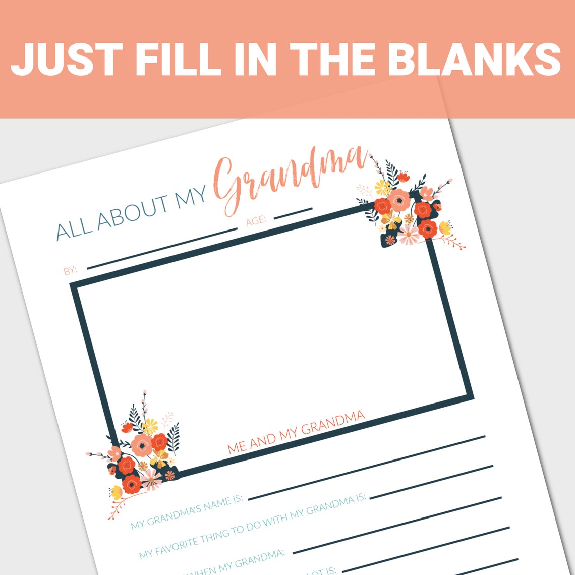 All About My Grandma, Mother's Day Printable, Mother's Day Activity ...