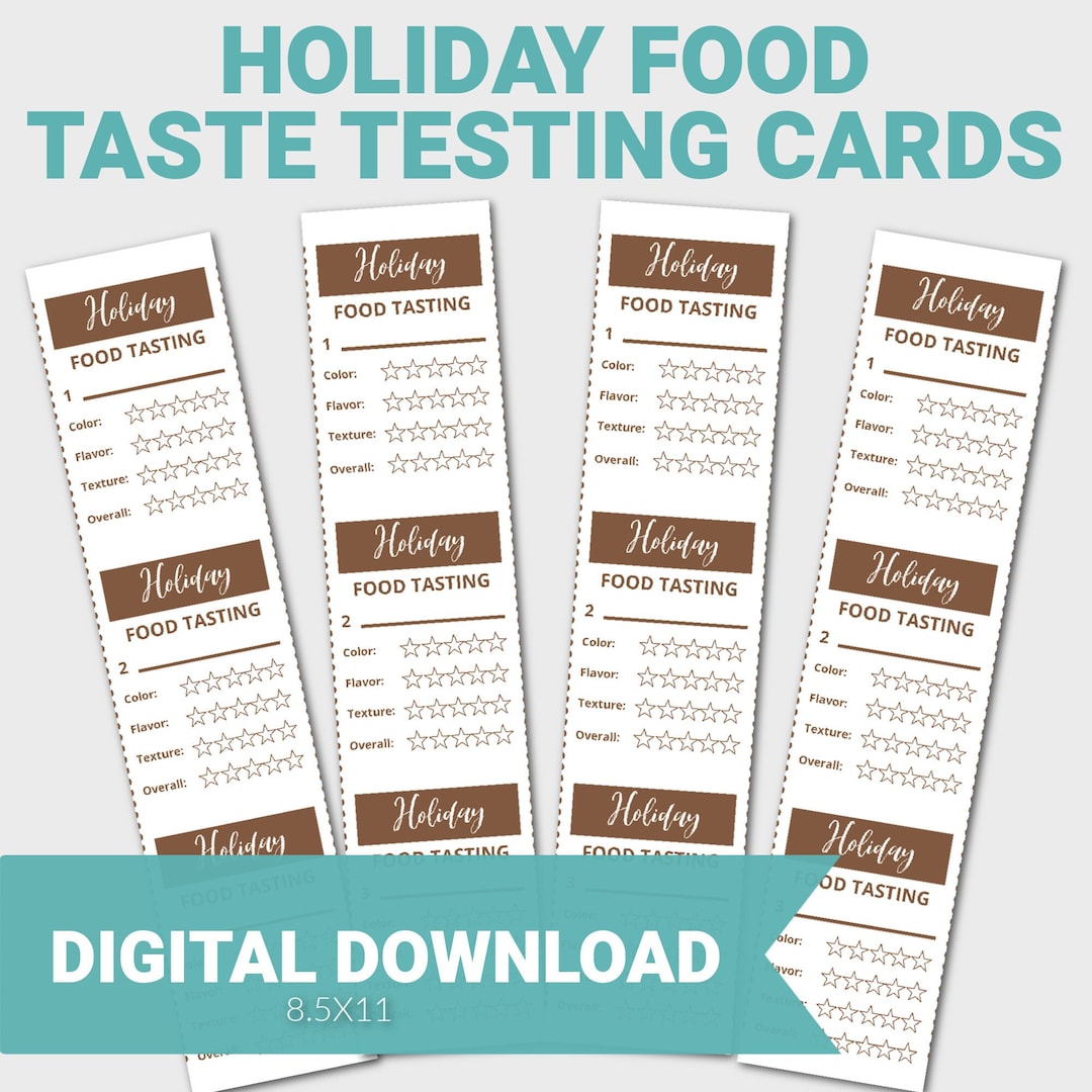 Holiday Foods Tasting Score Sheet, Printable Tasting Notes, Food Log ...