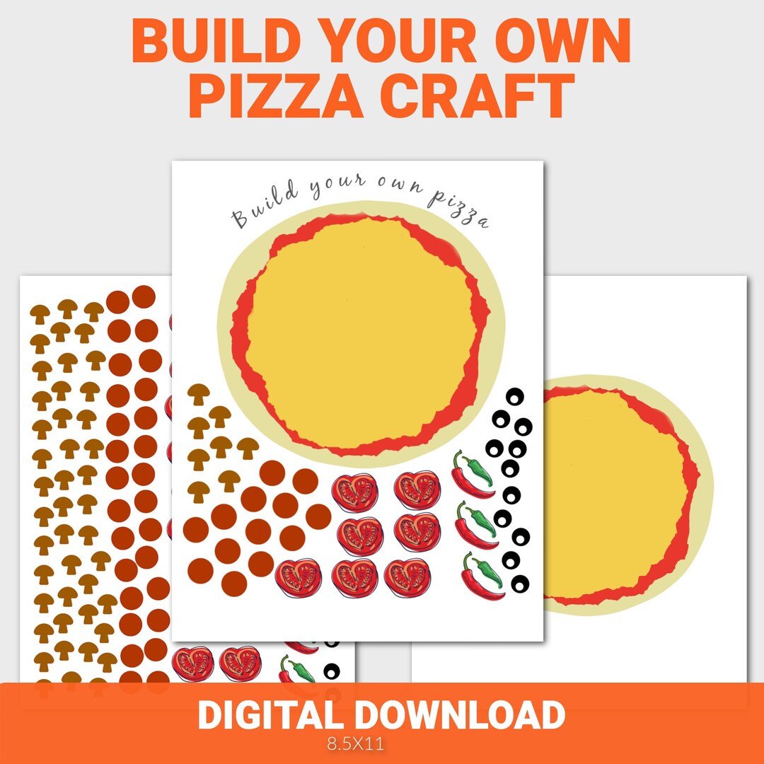 Printable Make Your Own Pizza Activity, Cut and Paste Printable, Pizza ...