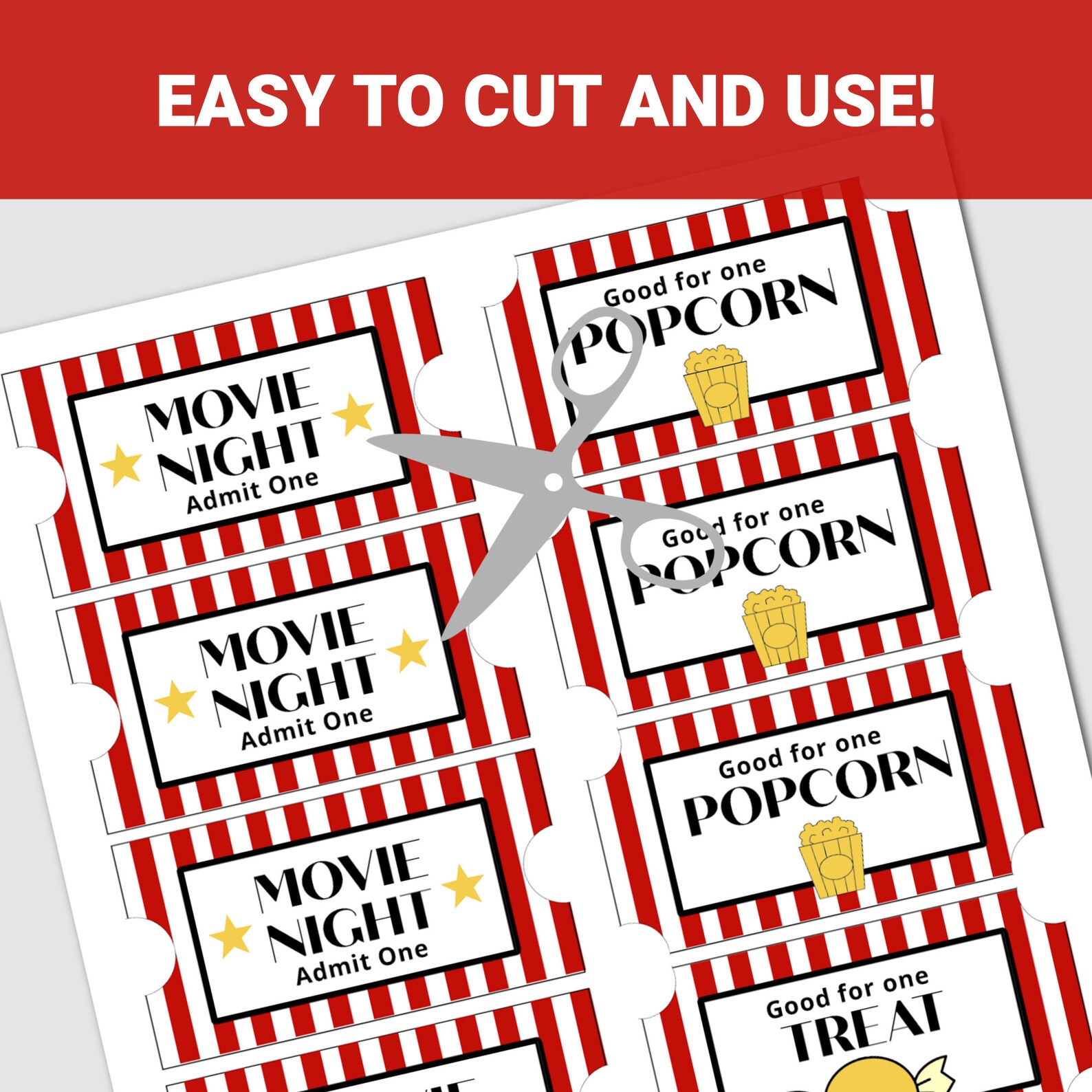 Printable Movie Night Admission Tickets Movie Night Party | Etsy