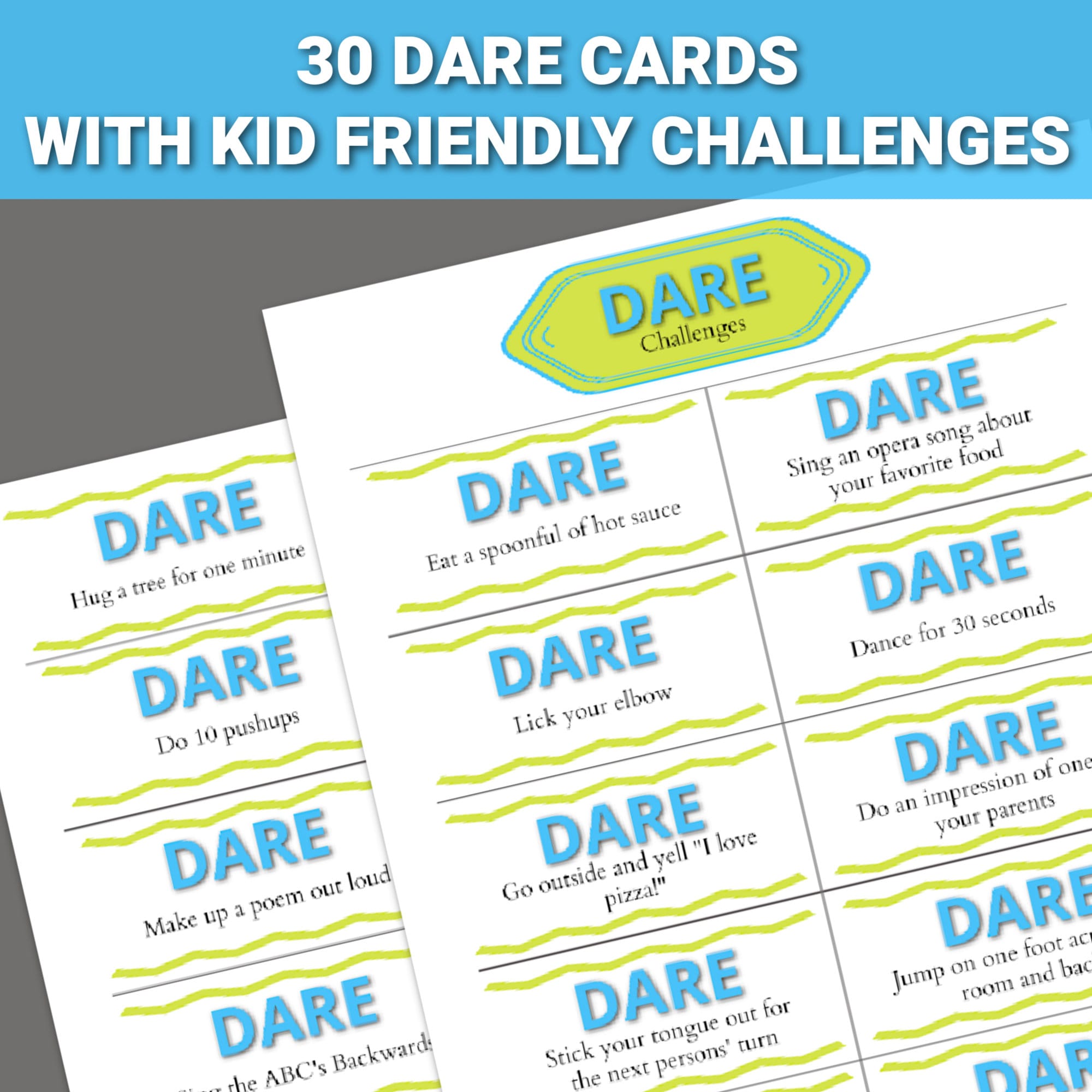 Truth or Dare for Kids, Printable Truth or Dare Game, Family Games ...