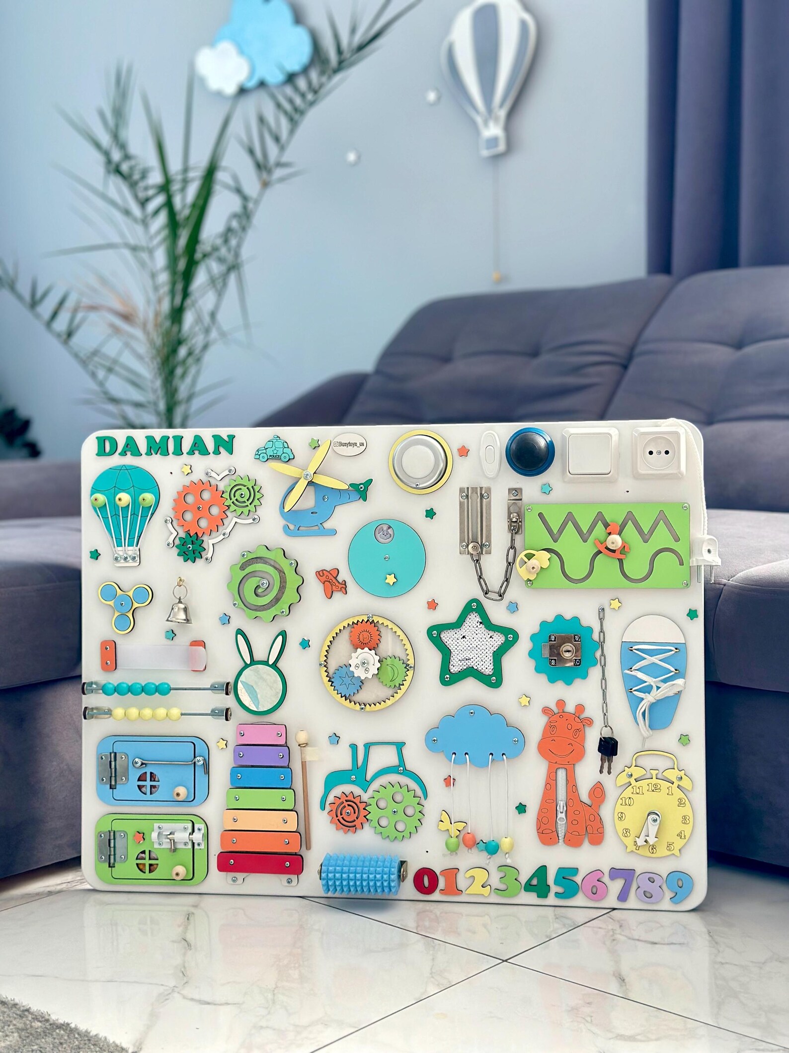 Wooden Fine Motor Board, Montessori Busy Board, Child Activity Board ...