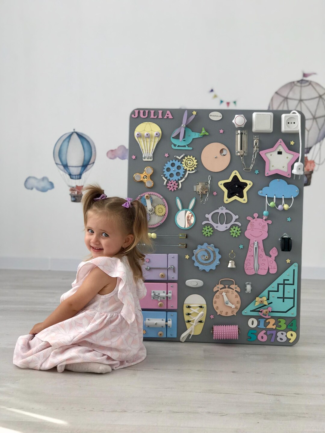 Big 1 Year Busy Board, Baby Activity Large Board, Wooden Motor Skills ...