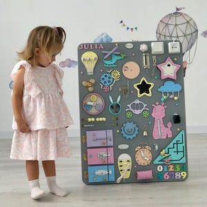 Big 1 Year Busy Board, Baby Activity Large Board, Wooden Motor Skills ...