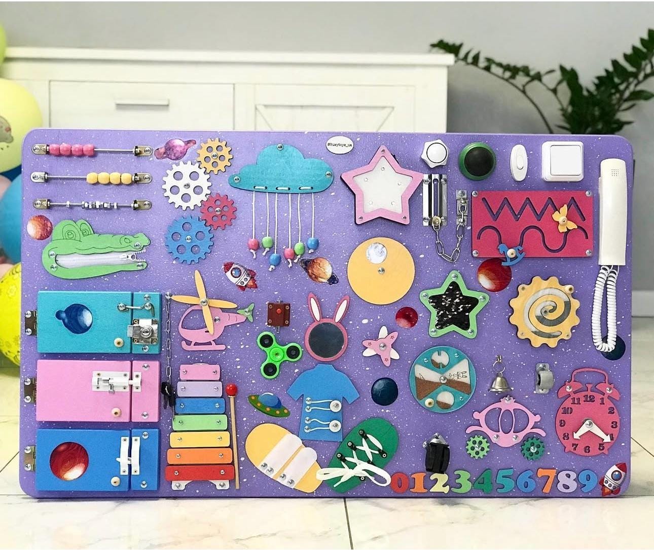 Fine Motor Board, Large Sensory Busy Board, Educational Fidget Toy ...