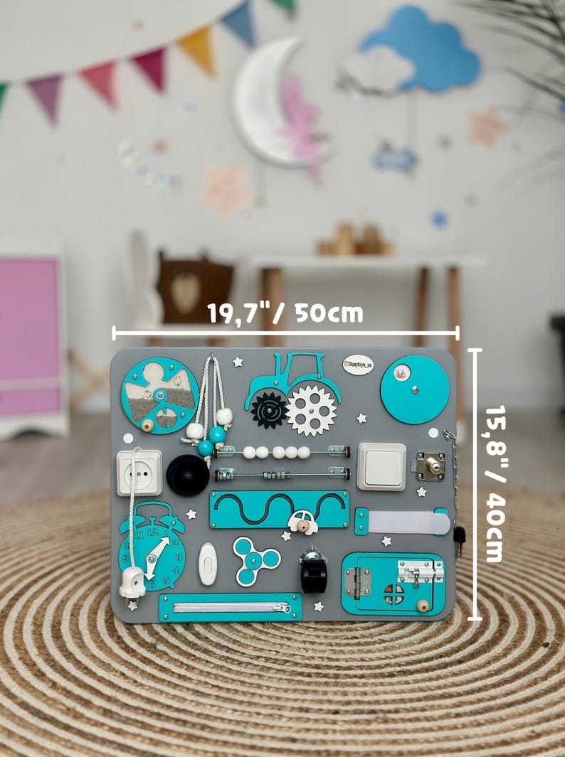 Wooden Fine Motor Board, Montessori Busy Board, Child Activity Board ...