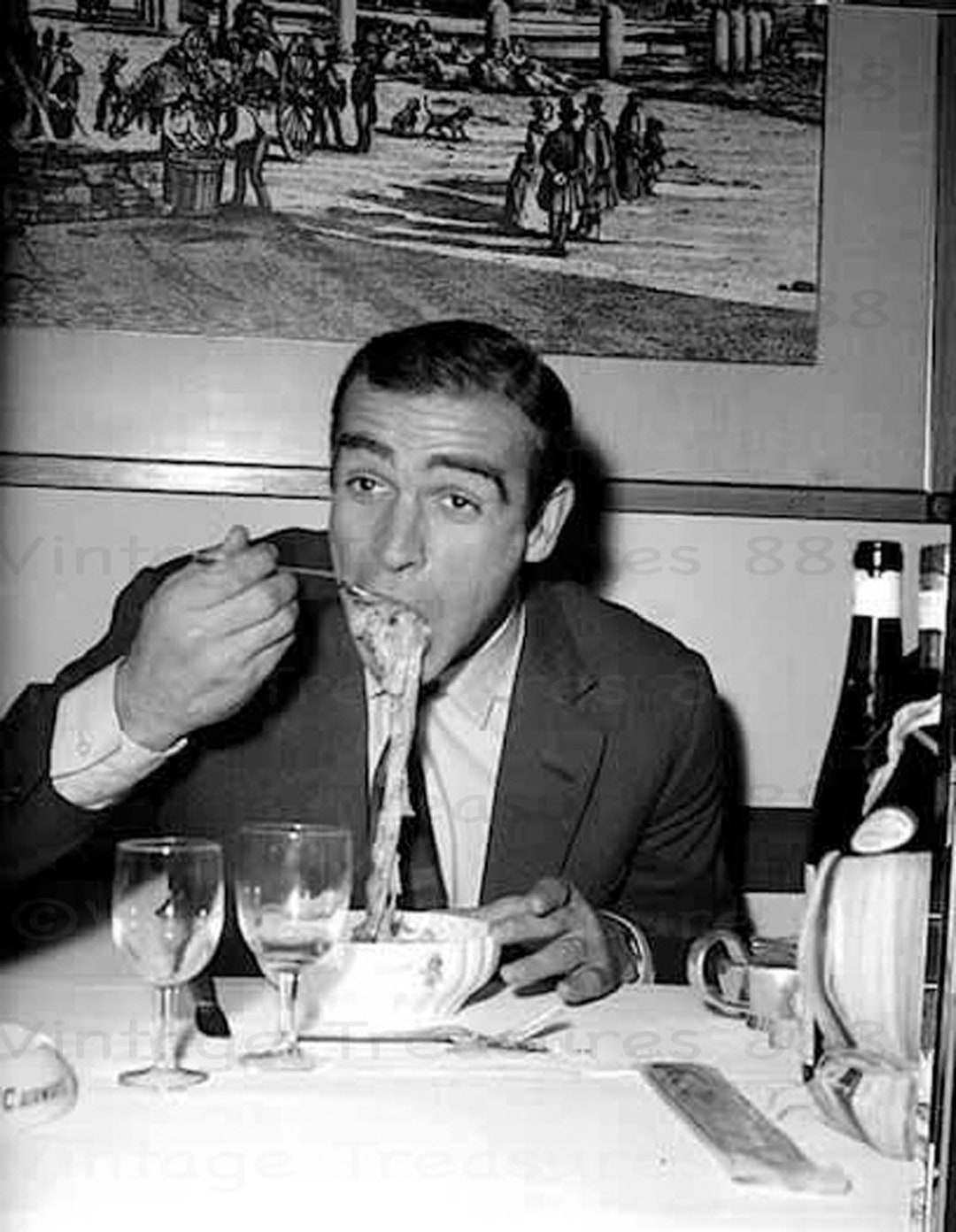 Sean Connery Enjoys Some Pasta - Etsy
