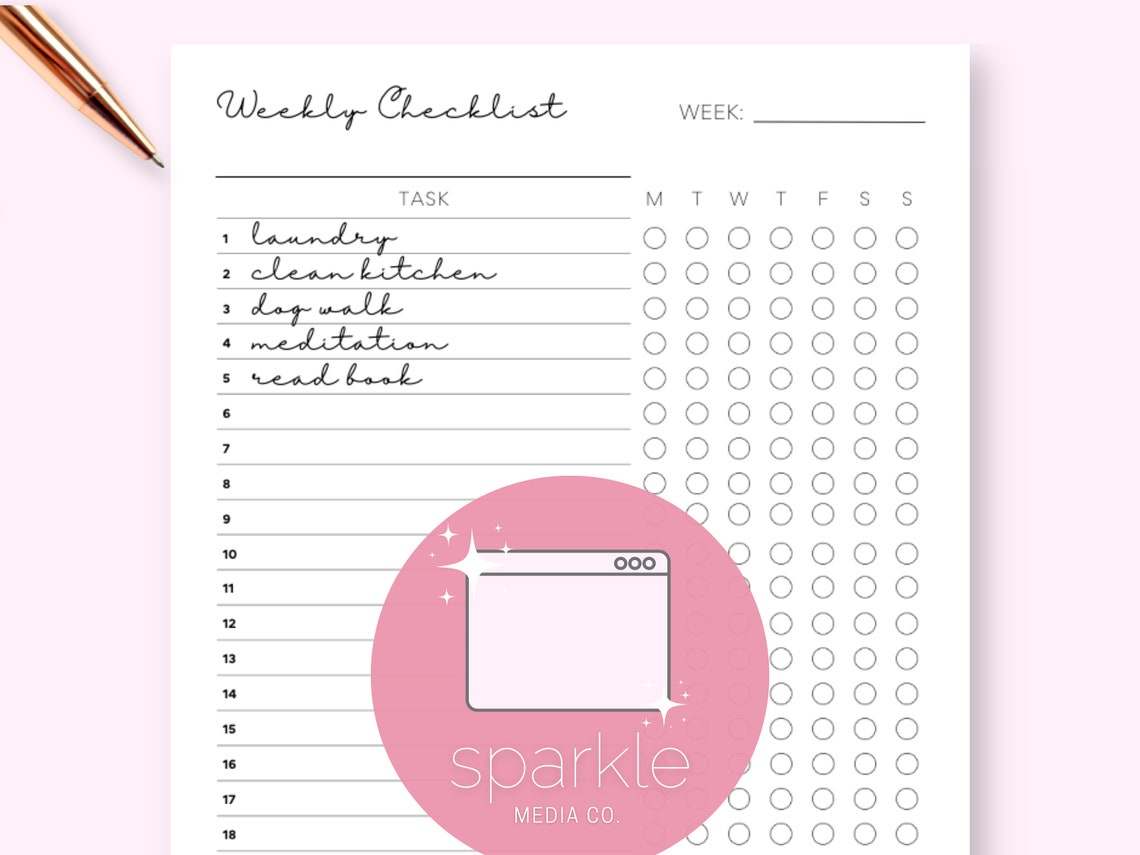 Weekly Tracker Printable, Habit Tracker Template, Routine Tracker, 7 ...