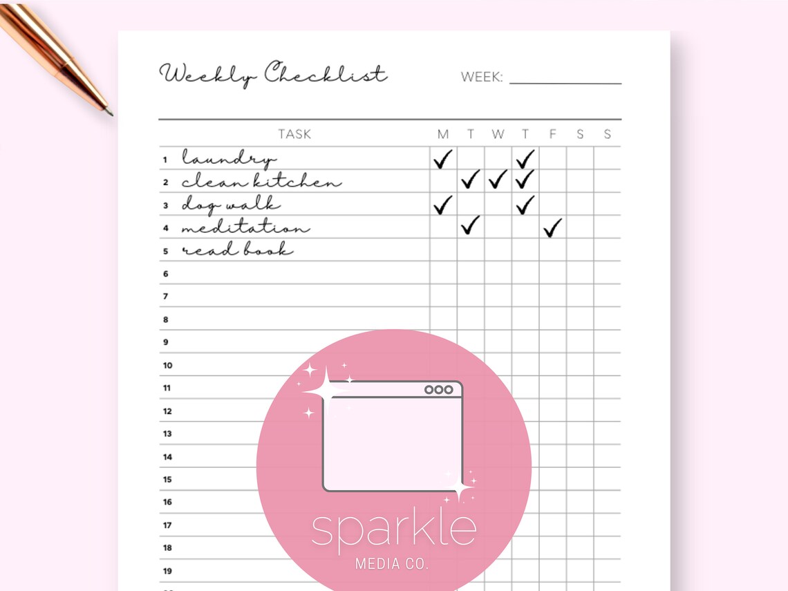 Weekly Tracker Printable, Habit Tracker Template, Routine Tracker, 7 ...