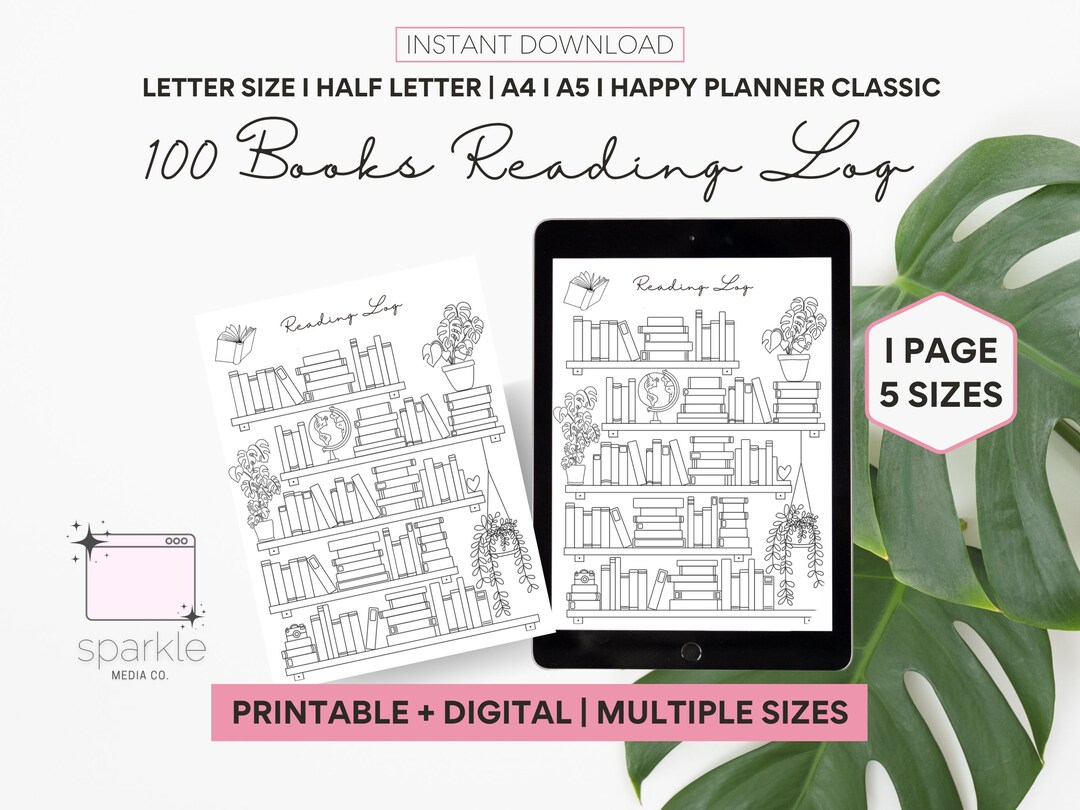 Book Tracker Printable, Bookshelf Reading Log, Books I've Read, Yearly ...