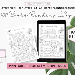 Book Tracker Printable, Bookshelf Reading Log, Books I've Read, Yearly ...