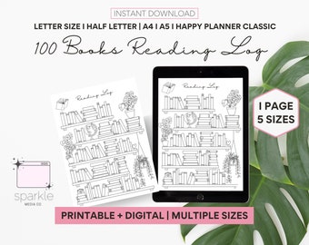 Book Tracker, Bookshelf Reading Log , Books I've Read, Yearly Monthly ...