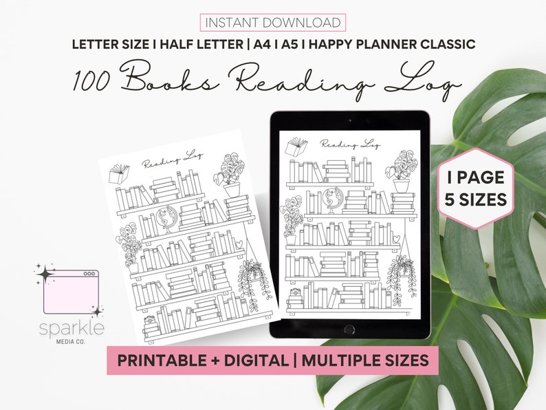 Book Tracker Printable Bookshelf Reading Log Books I've - Etsy