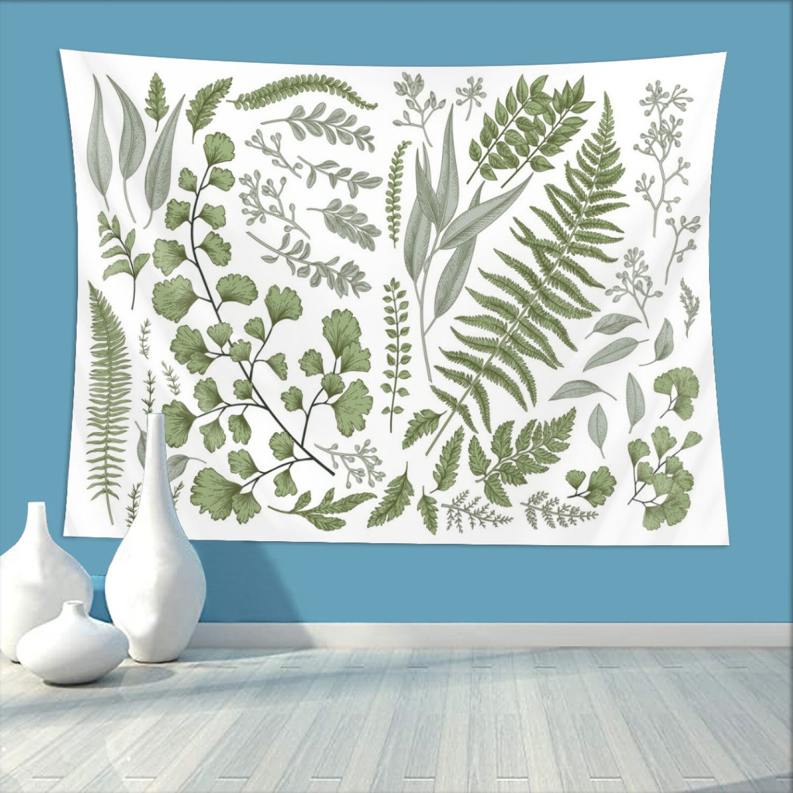Botanical Tapestry Floral With Green Wall Hanging Tapestries - Etsy