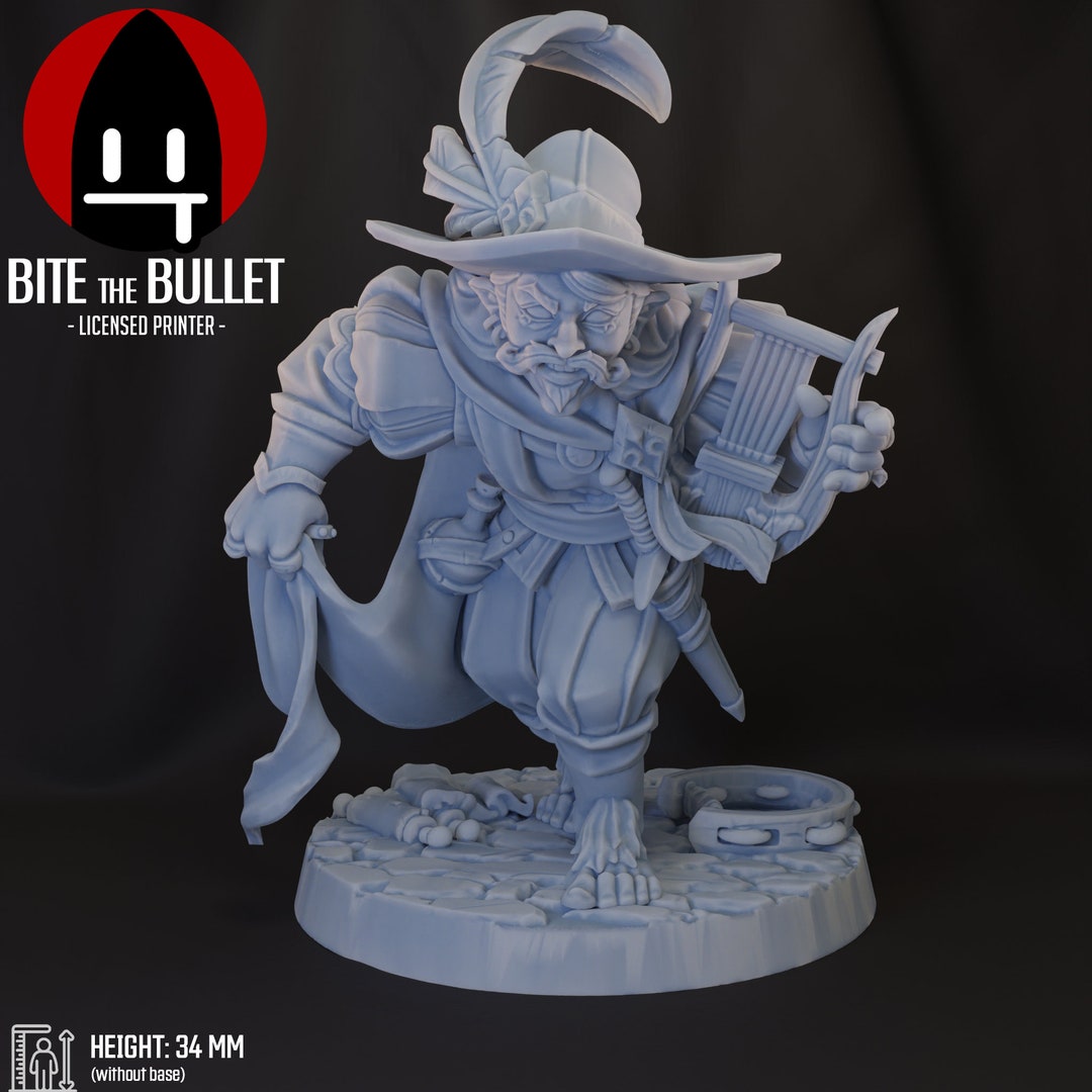 Halfling Bard lyre Bite the Bullet 35mm Dnd, Pathfinder, TTRPG - Etsy