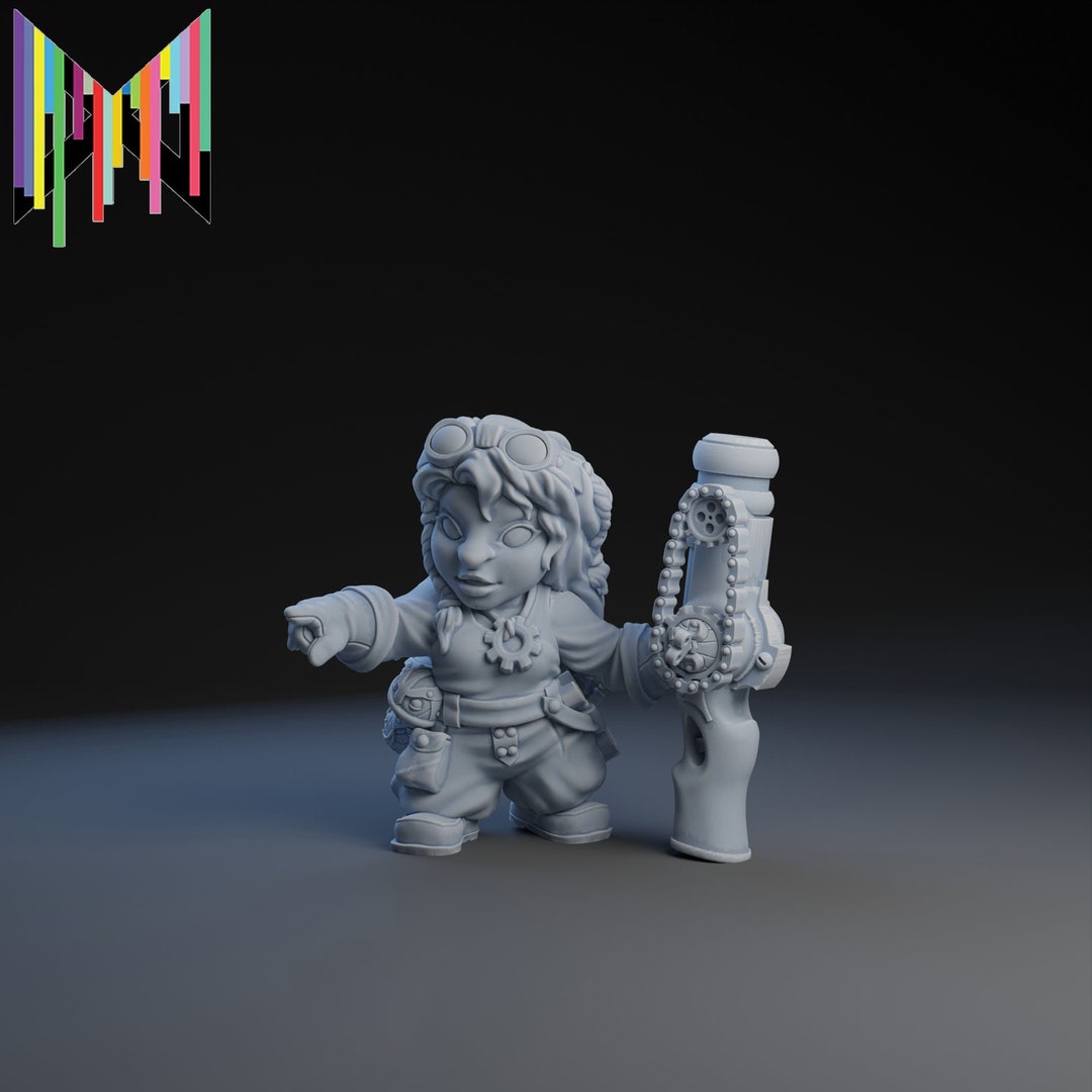 Dwarf Female Inventor Durgin Paint Forge 32mm Dnd, Pathfinder, TTRPG - Etsy