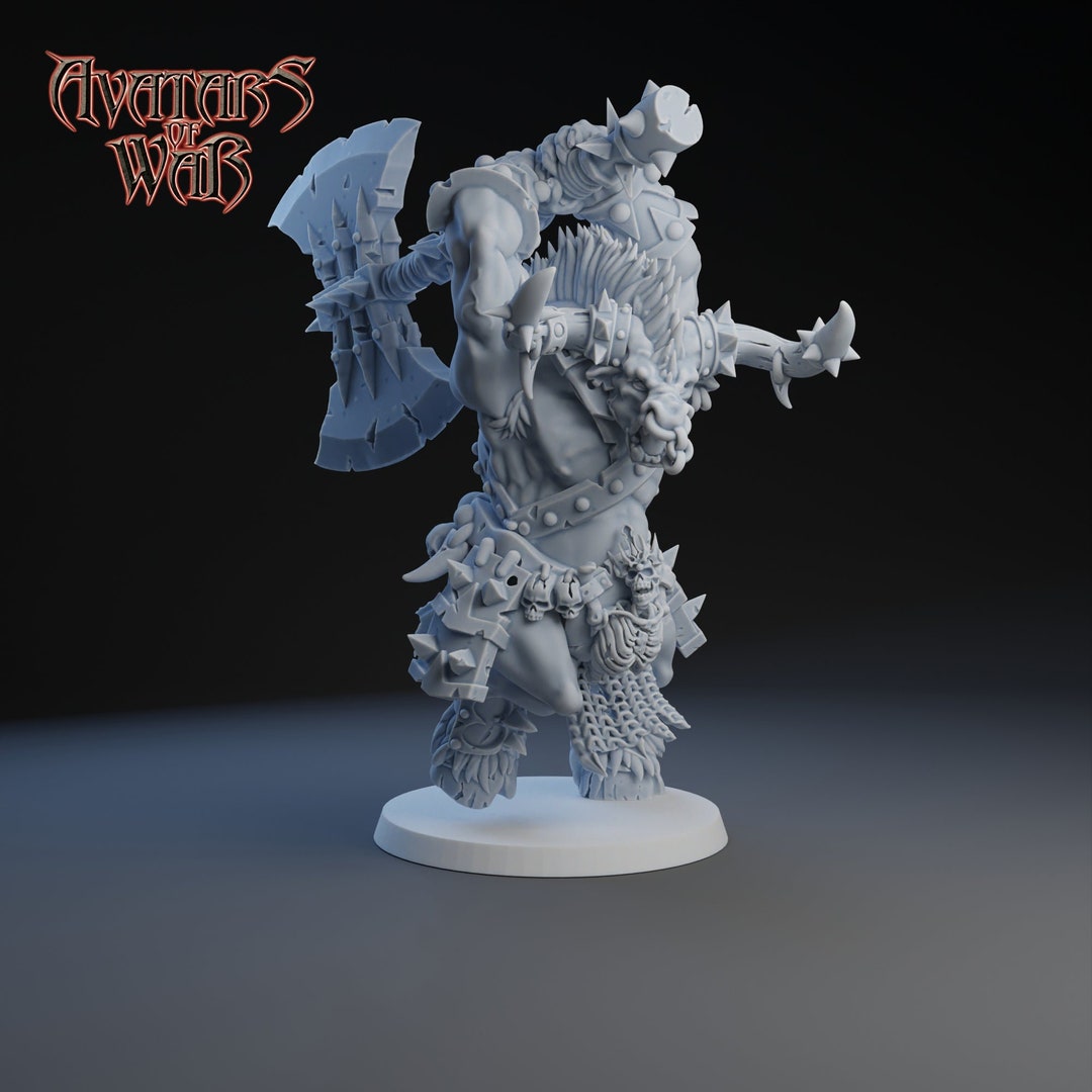Minotaur Lord 2 Avatars of War 32mm Dnd Pathfinder - Etsy