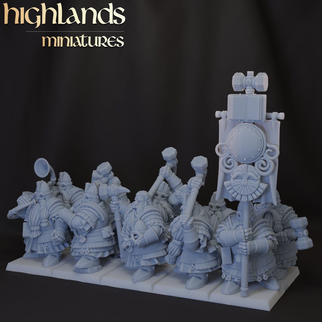 Dwarfs Kingsguard Regiment Highlands Miniatures 32mm Dnd, Pathfinder ...