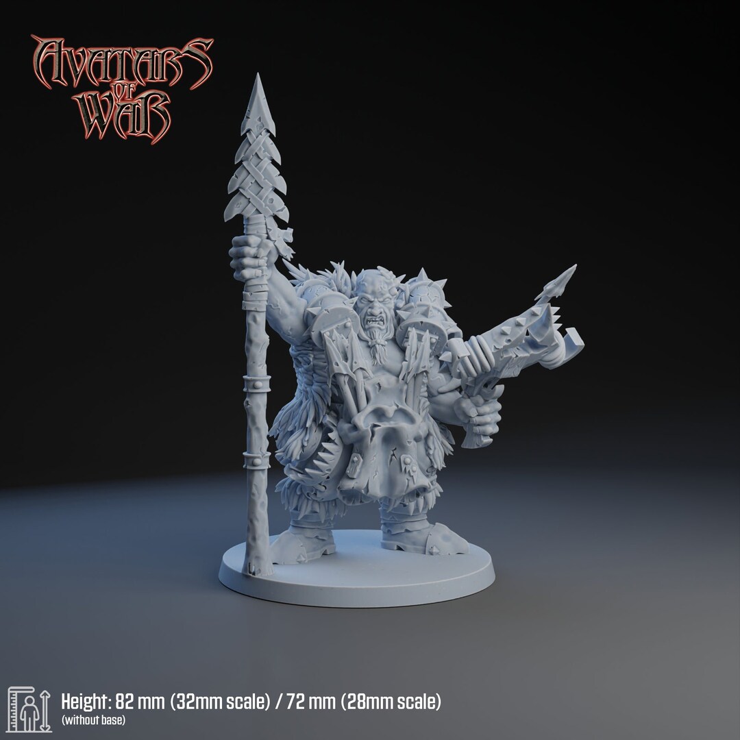 Ogre Mammoth Hunter Avatars of War 32mm Dnd, Pathfinder, TTRPG - Etsy
